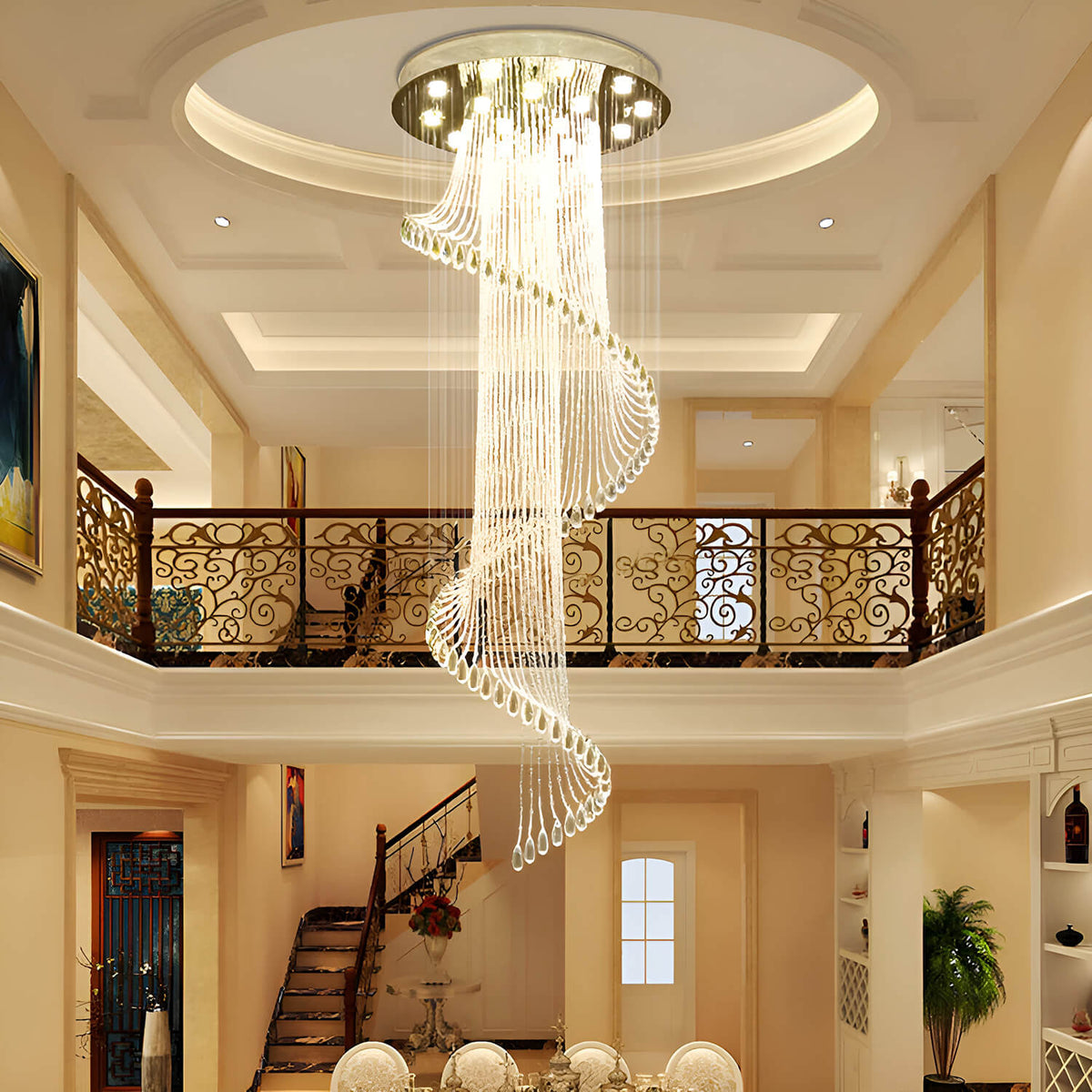 Modern Grand Crystal Chandeliers - Foyer & Entryway | Sofary Lighting