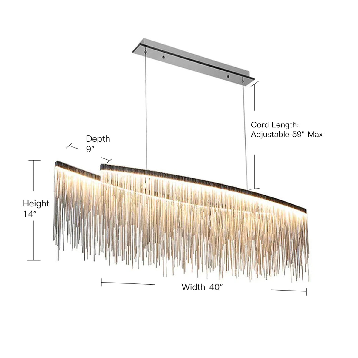 Contemporary Linear Aluminum Chandelier - Pendant Light | Sofary Lighting