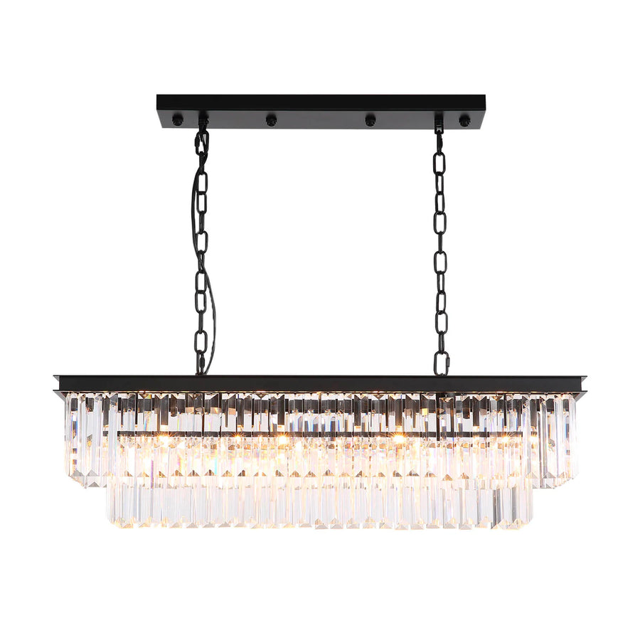 Vintage Rectangular Crystal Chandelier for Dining Room | Sofary Lighting