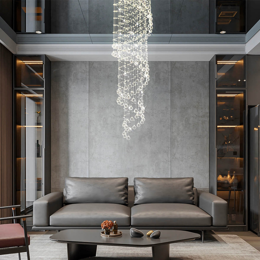 Spiral Raindrop Chandelier Double Layer | Sofary Lighting