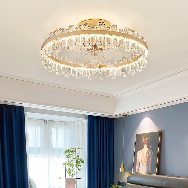 Crystal Ceiling Fan Oscillating Ceiling Fan Light| Sofary Lighting