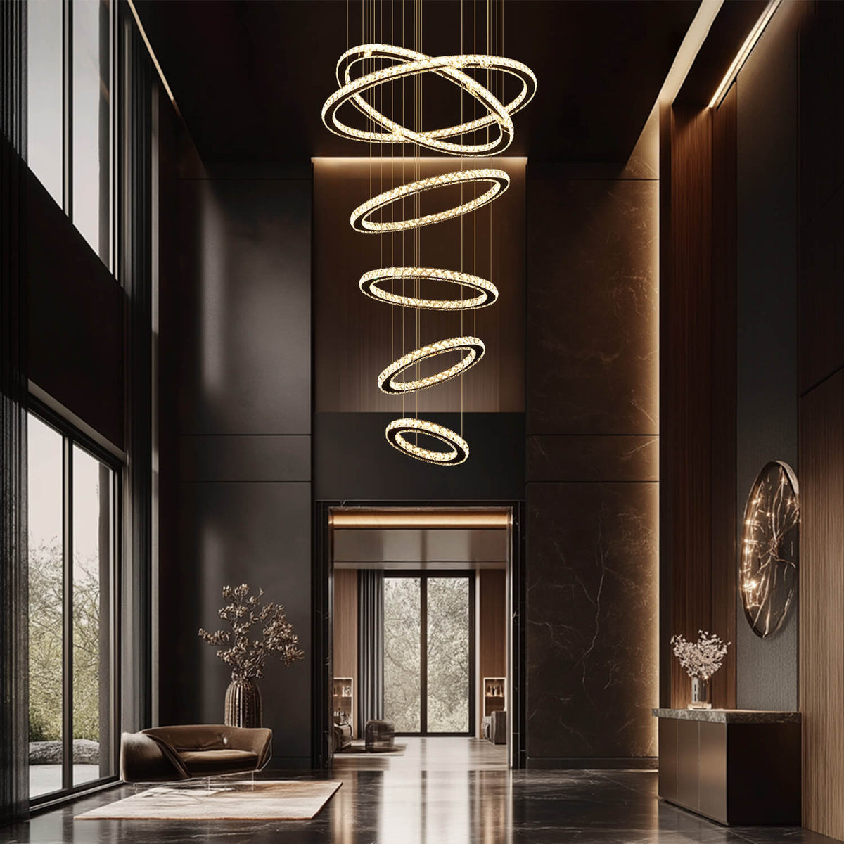 Helixa Modern Luxury Chrome Metal Large Spiral Crystal Chandelier for ...