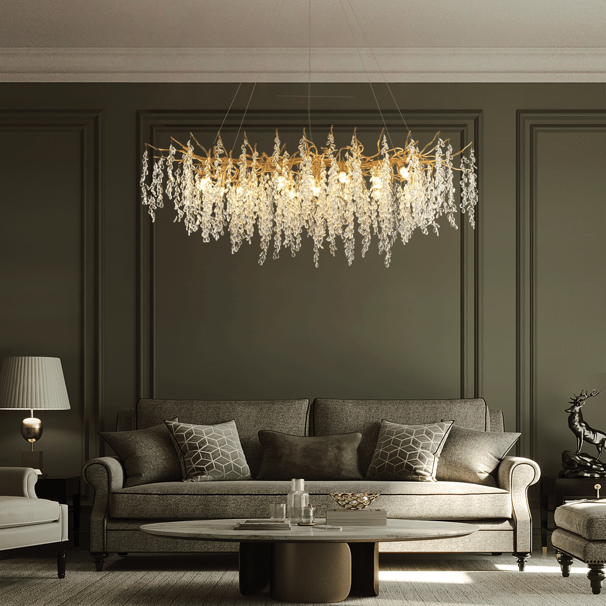 Elegant Luxury French Creative Branch Design with Tassel Glass ...