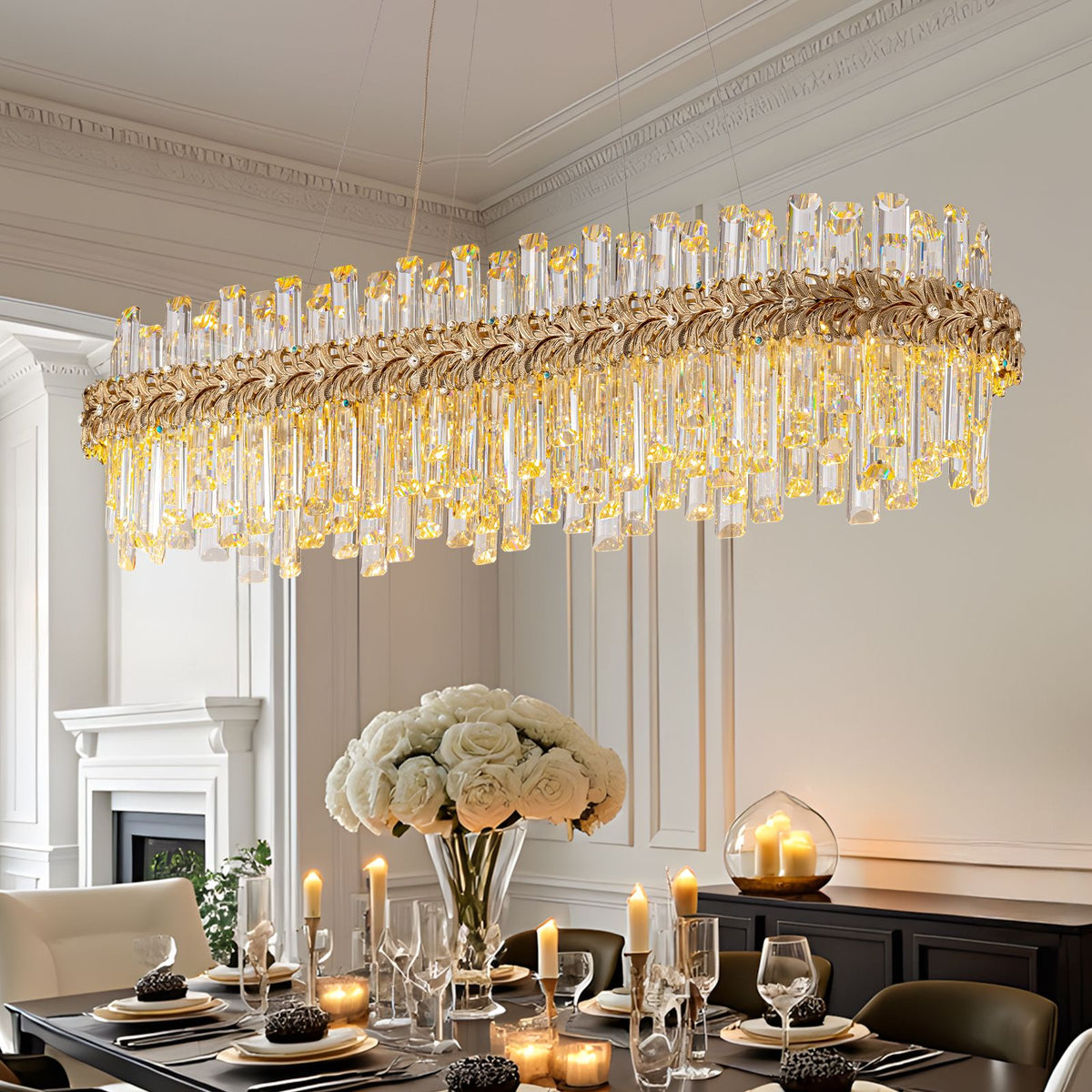 Lustre Modern Luxury Gold K9 Crystal Grand Round Multi-Tiered ...