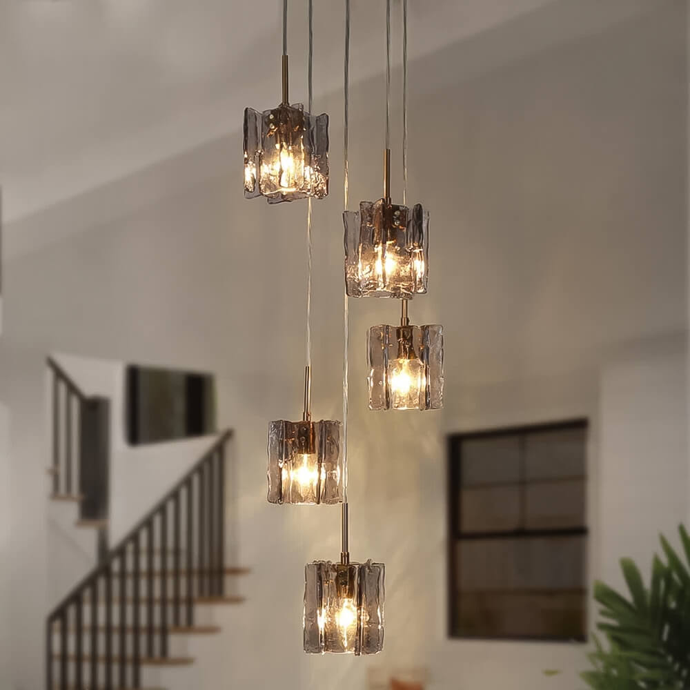 Modern 5 - Light Cluster Chandelier Long High Ceiling Pendant – Perfect ...