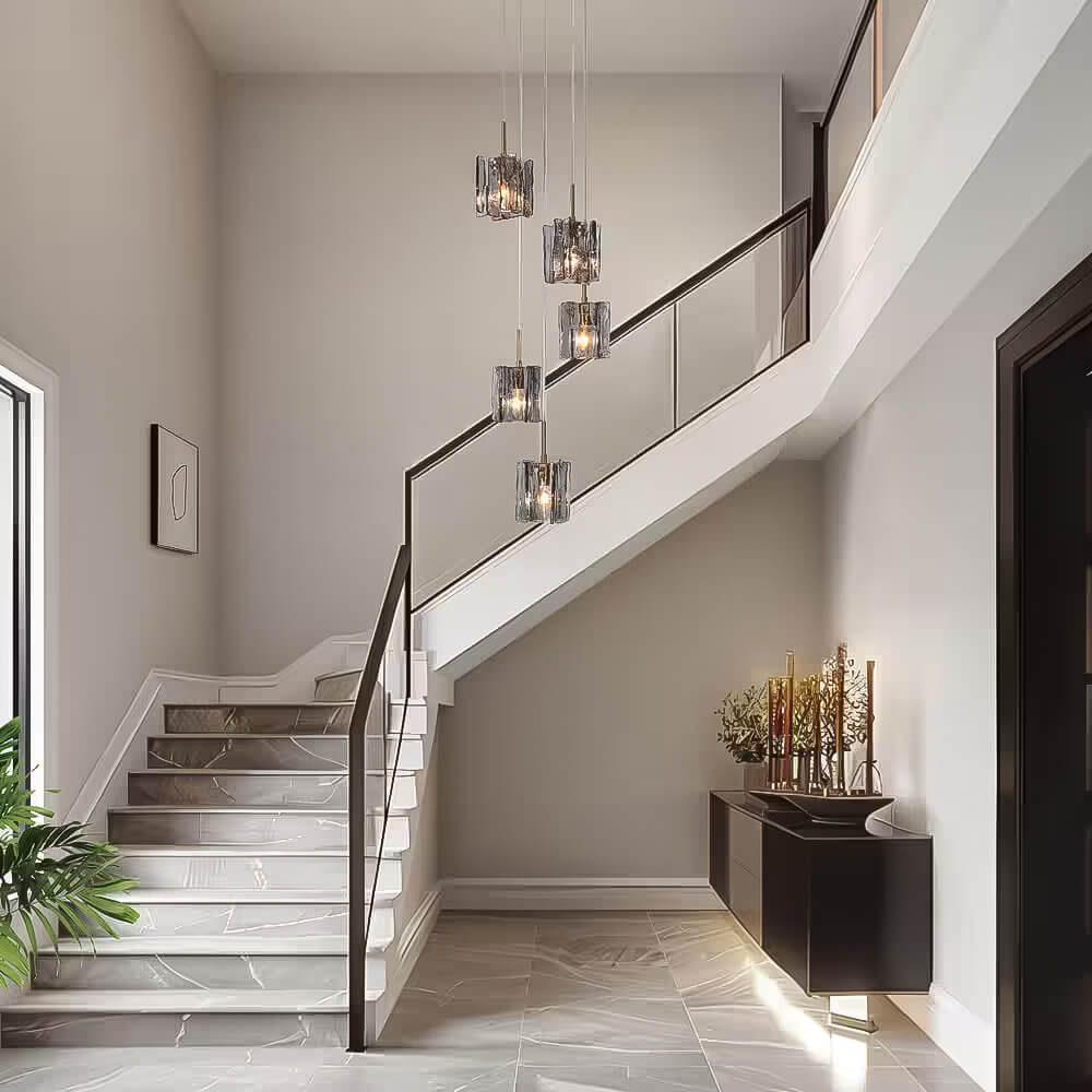 Modern 5 - Light Cluster Chandelier Long High Ceiling Pendant – Perfect ...