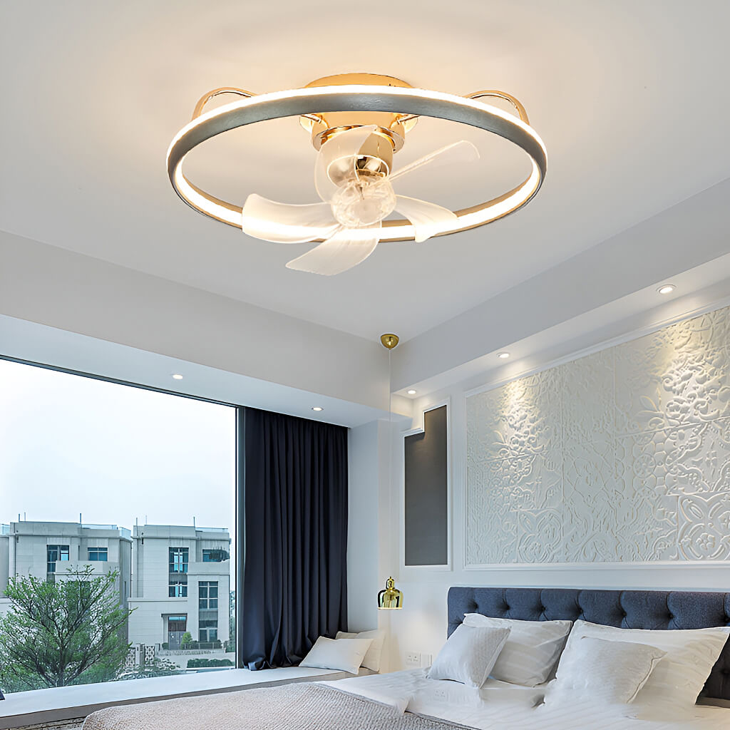 Modern Circular Ceiling Fan Light With Remote Control | Sofary Lighting