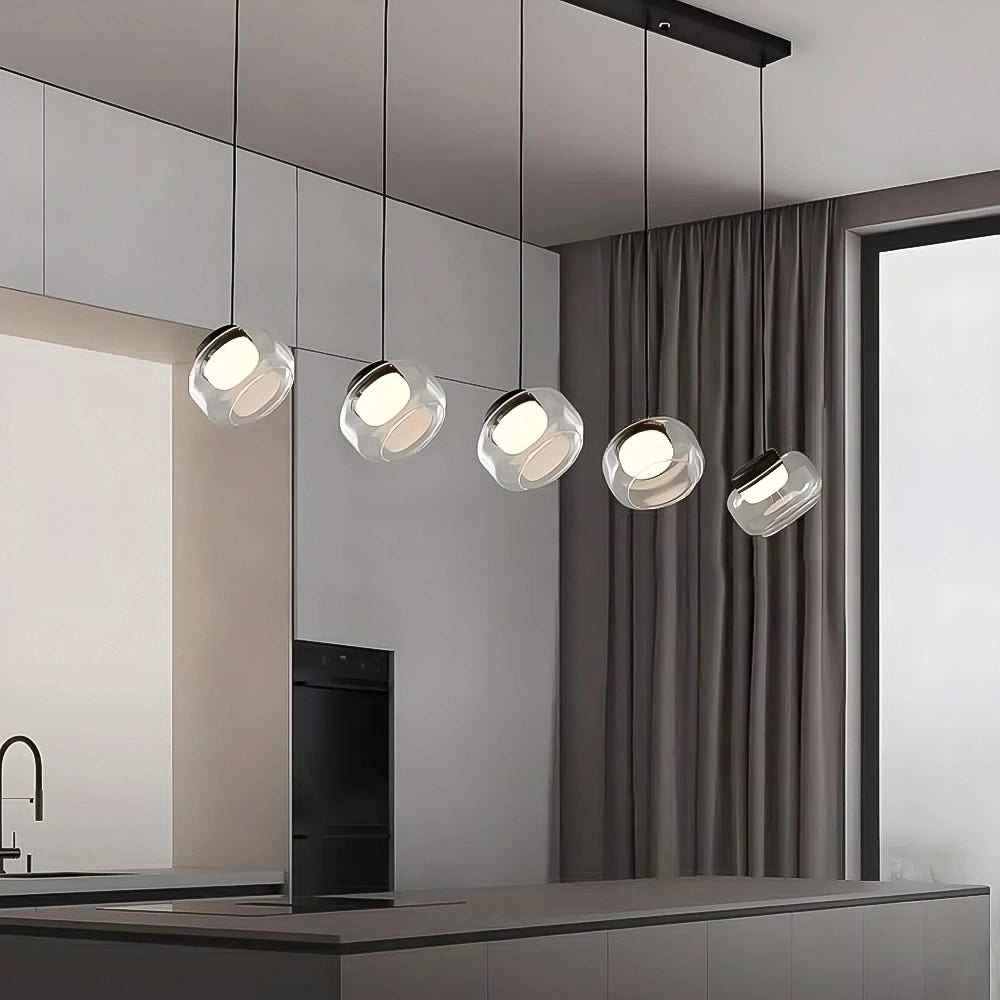 Modern Linear Glass Pendant Chandelier – Kitchen Island Light | Sofary ...
