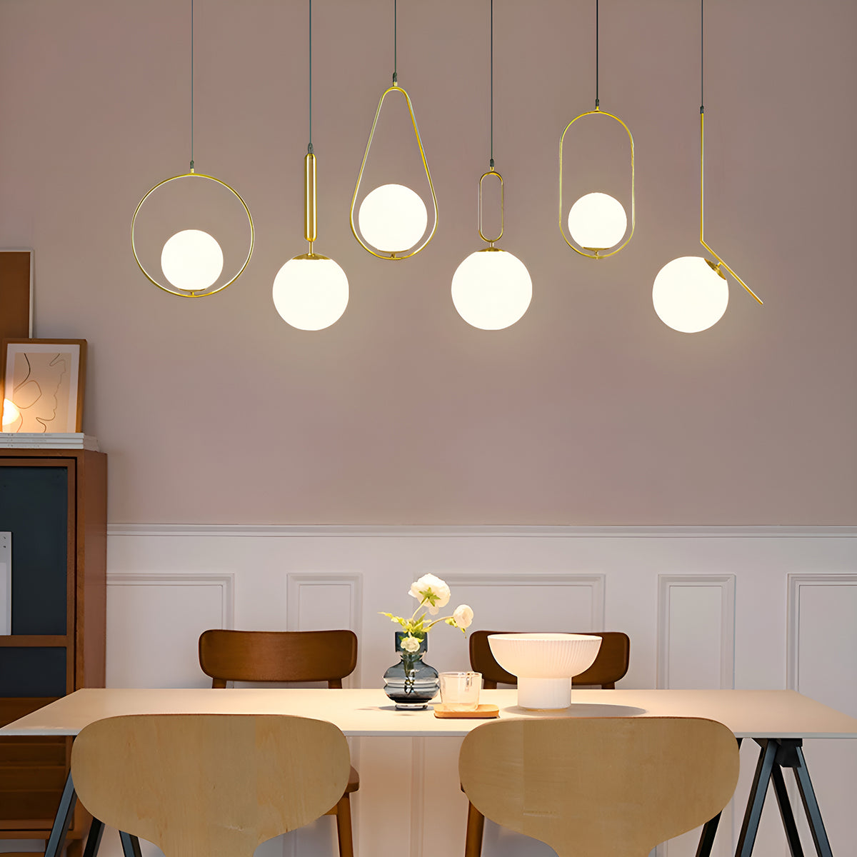 Glass Pendant Round Light in Modern Minimalist Style |Sofary Lighting