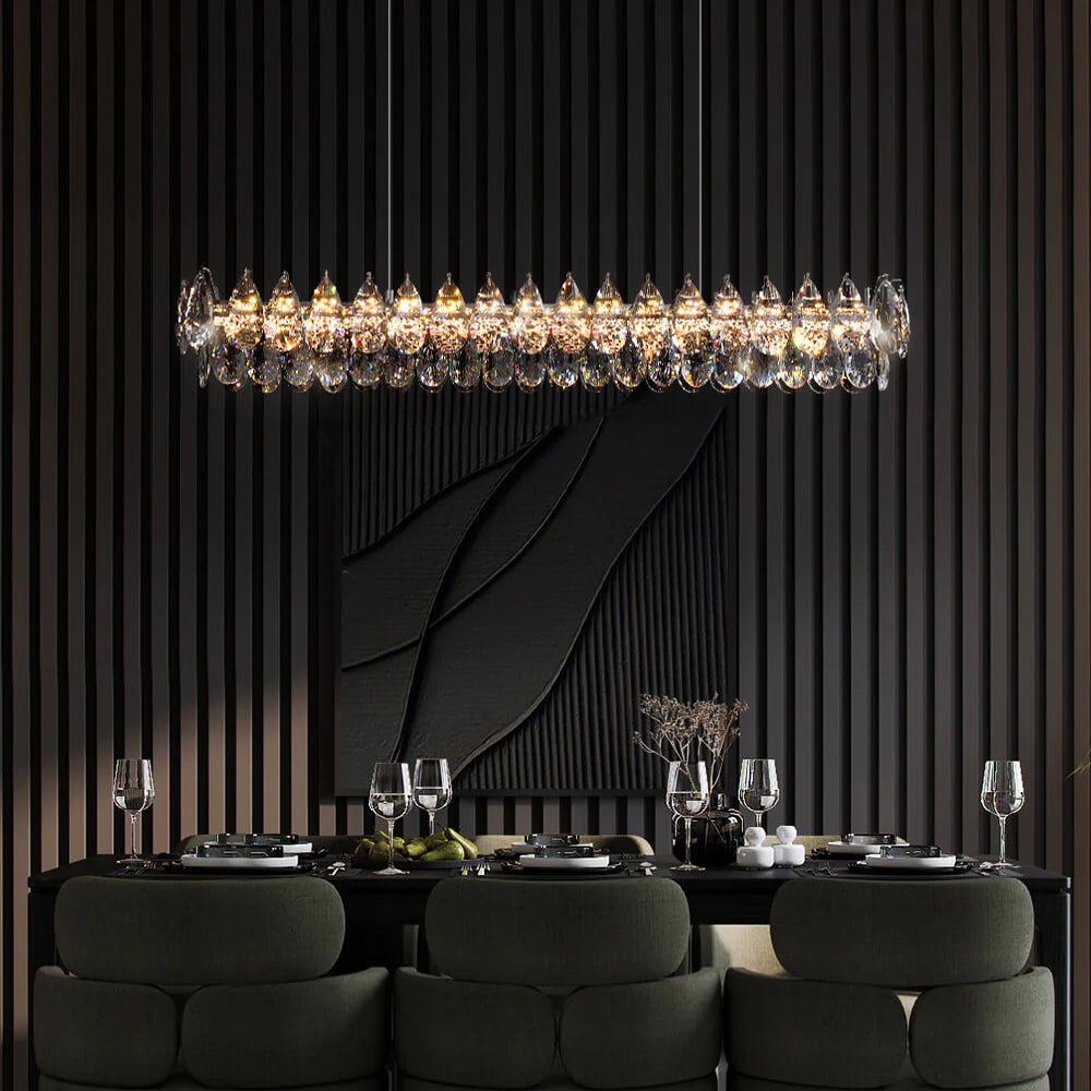 Modern Raindrops Crystal Rectangle Chandelier for Dining Room | Sofary ...