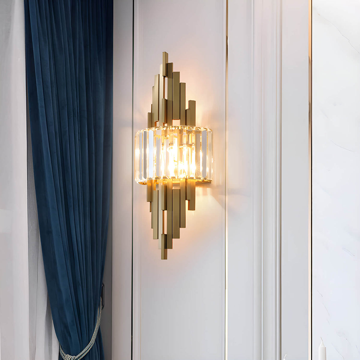 Modern Elegant Art Gold Crystal Wall Sconce Lamp|Sofary Lighting