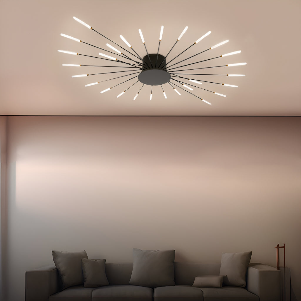 Modern LED Flush Mount Firework Ceiling Light with Metal Acrylic ...