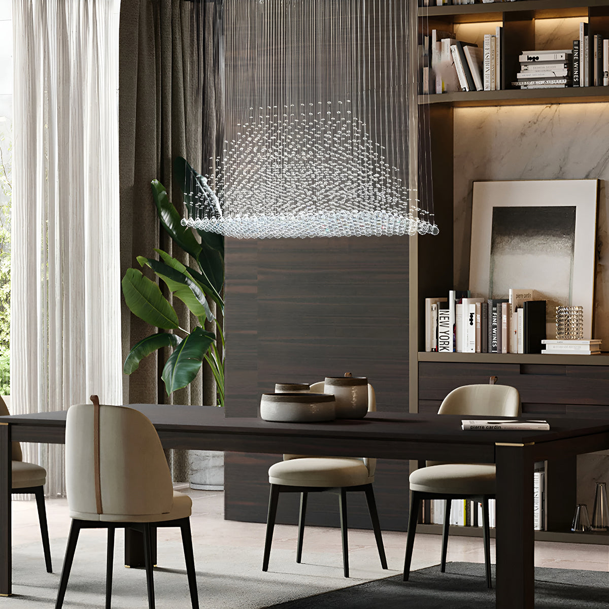 Modern Crystal Raindrop pyramid Ceiling Lights for Dining Room | Sofary ...