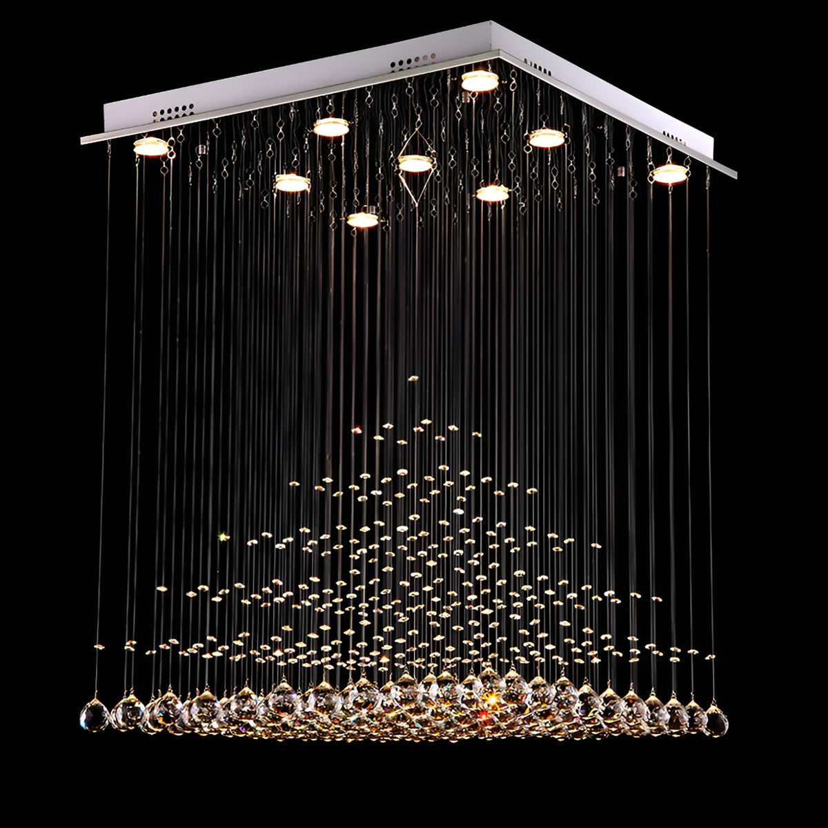 Pyramid Raindrop Square Crystal Chandelier - Ceiling Light | Sofary ...