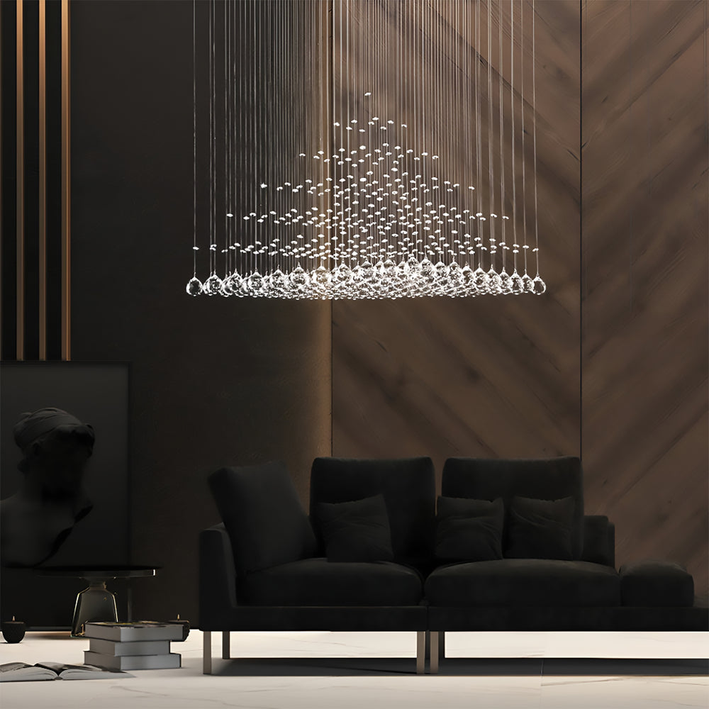 Pyramid Raindrop Square Crystal Chandelier - Ceiling Light | Sofary ...