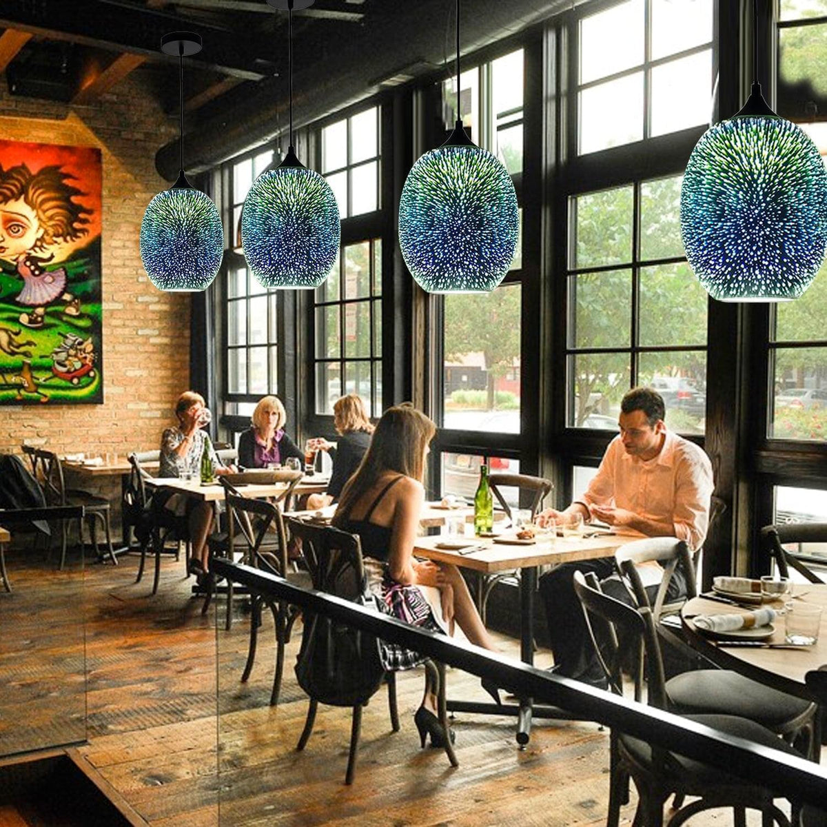 3D Colourful Glass Fireworks ART Kitchen Island Chandelier - Pendant ...