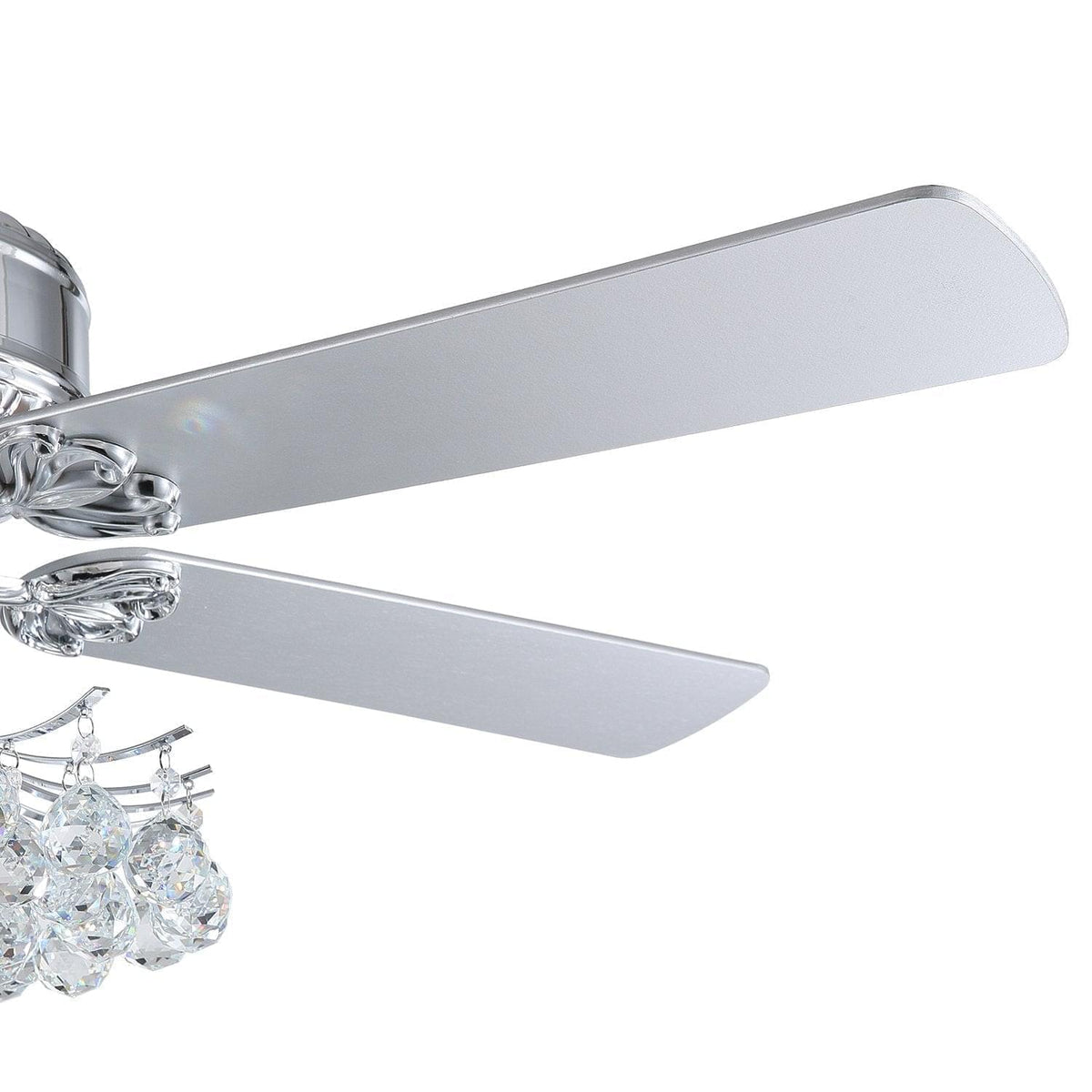 5 - Blade Raindrop Crystal Ball Ceiling Fan with Remote Control ...