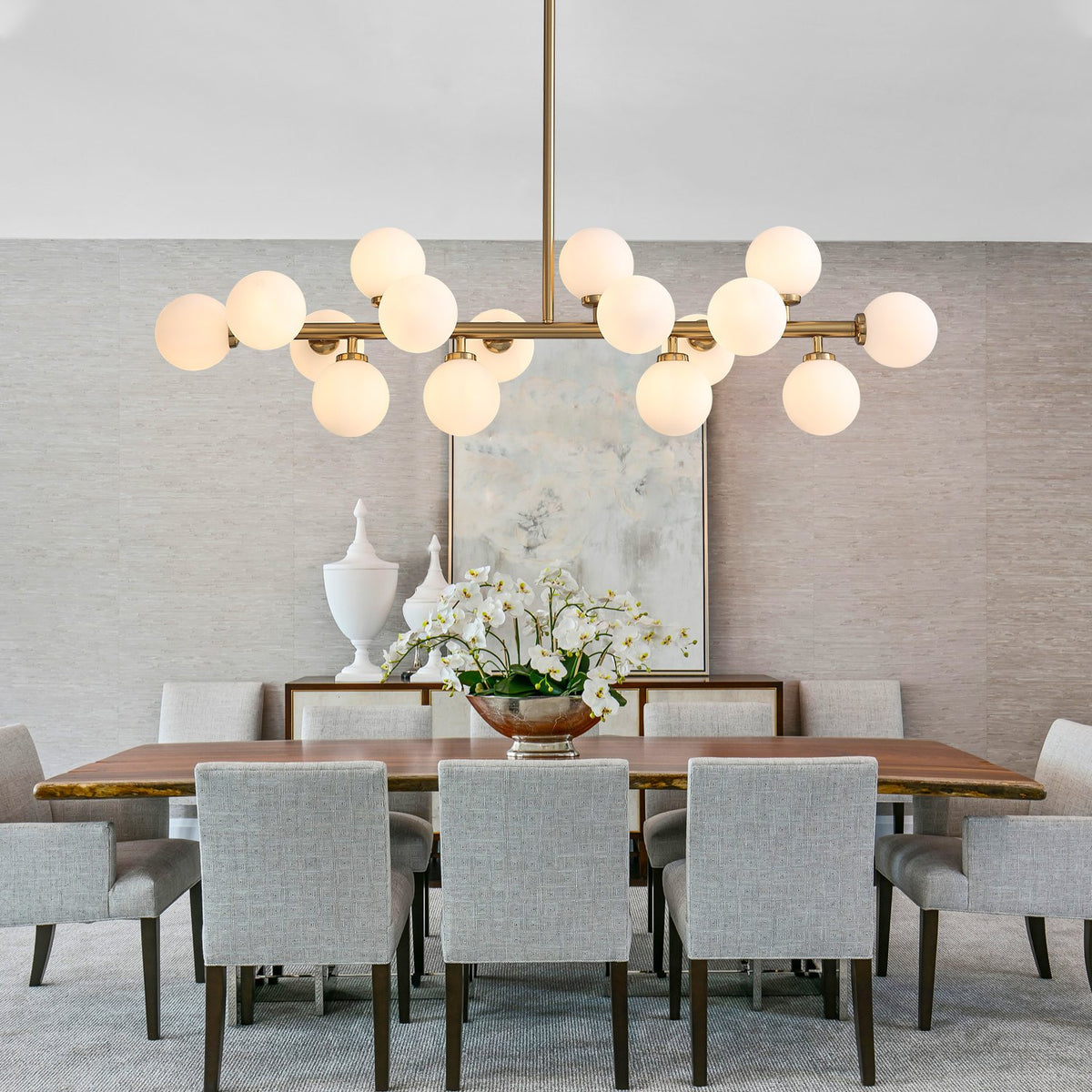 Glass Globes Linear Chandelier | Sofary Lighting