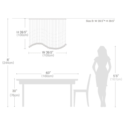 Modern Crystal Wave Chandeliers - Raindrop Rectangle Ceiling Light for ...