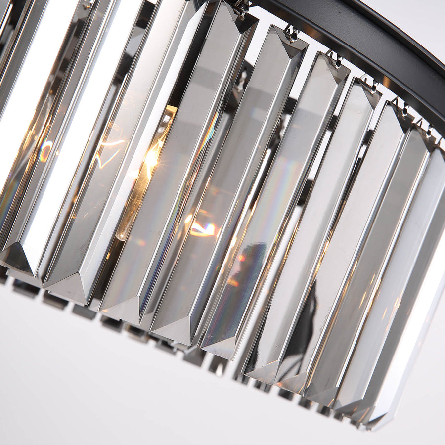 Black Round Design Crystal Chandelier - Pendant Light | Sofary